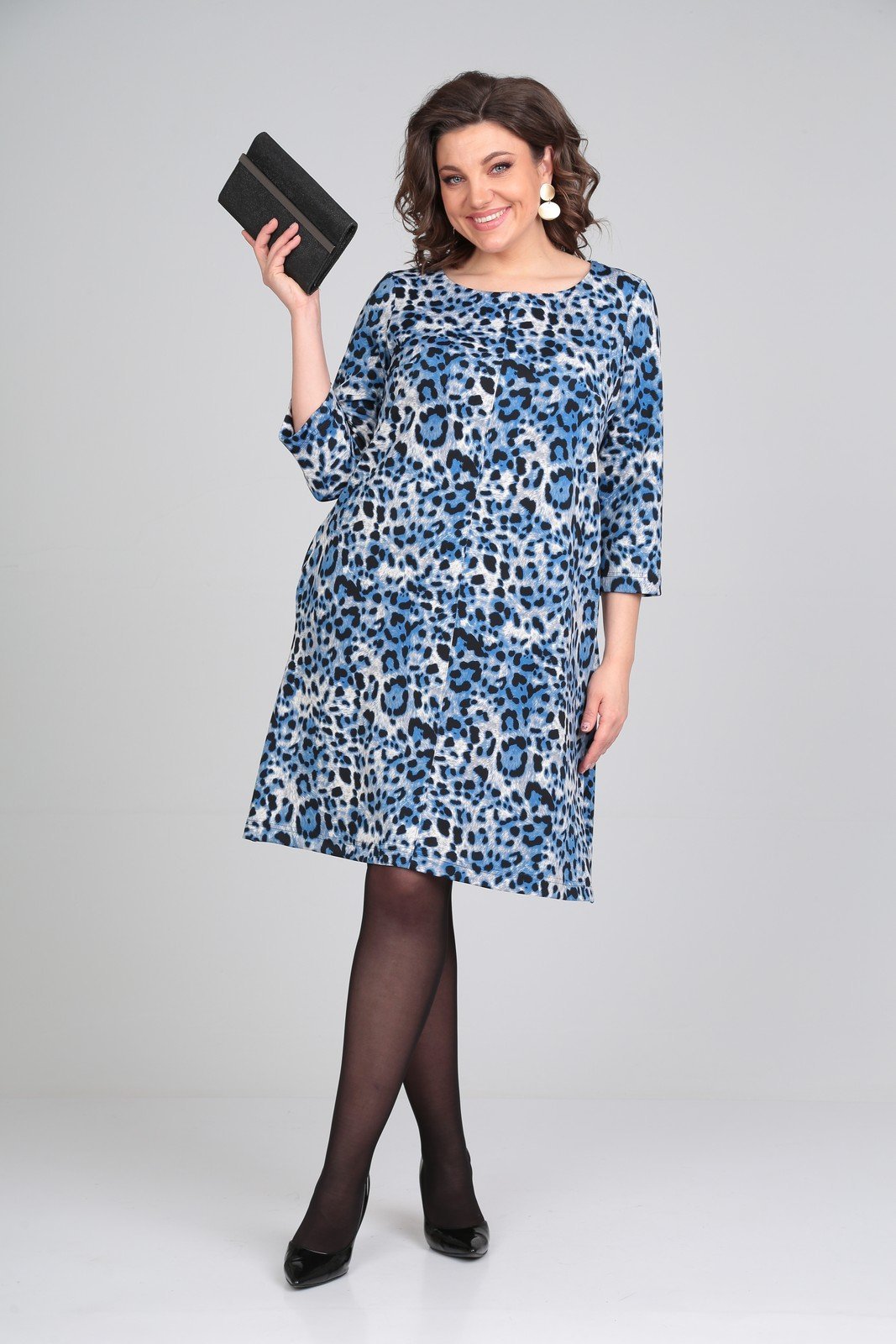 Платье 2121 синий + леопард Michel Chic купить в интернет магазине | в наличии